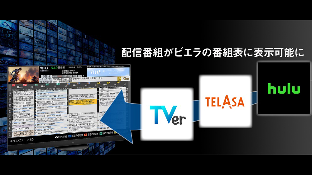 ビエラ、TVer/Hulu配信中の“見逃し番組”をEPG表示する機能 - AV Watch